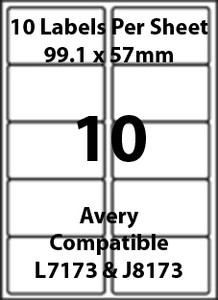 Avery L7173 Compatible Inkjet/Laser - 10 Blank Address Labels - 5 ...